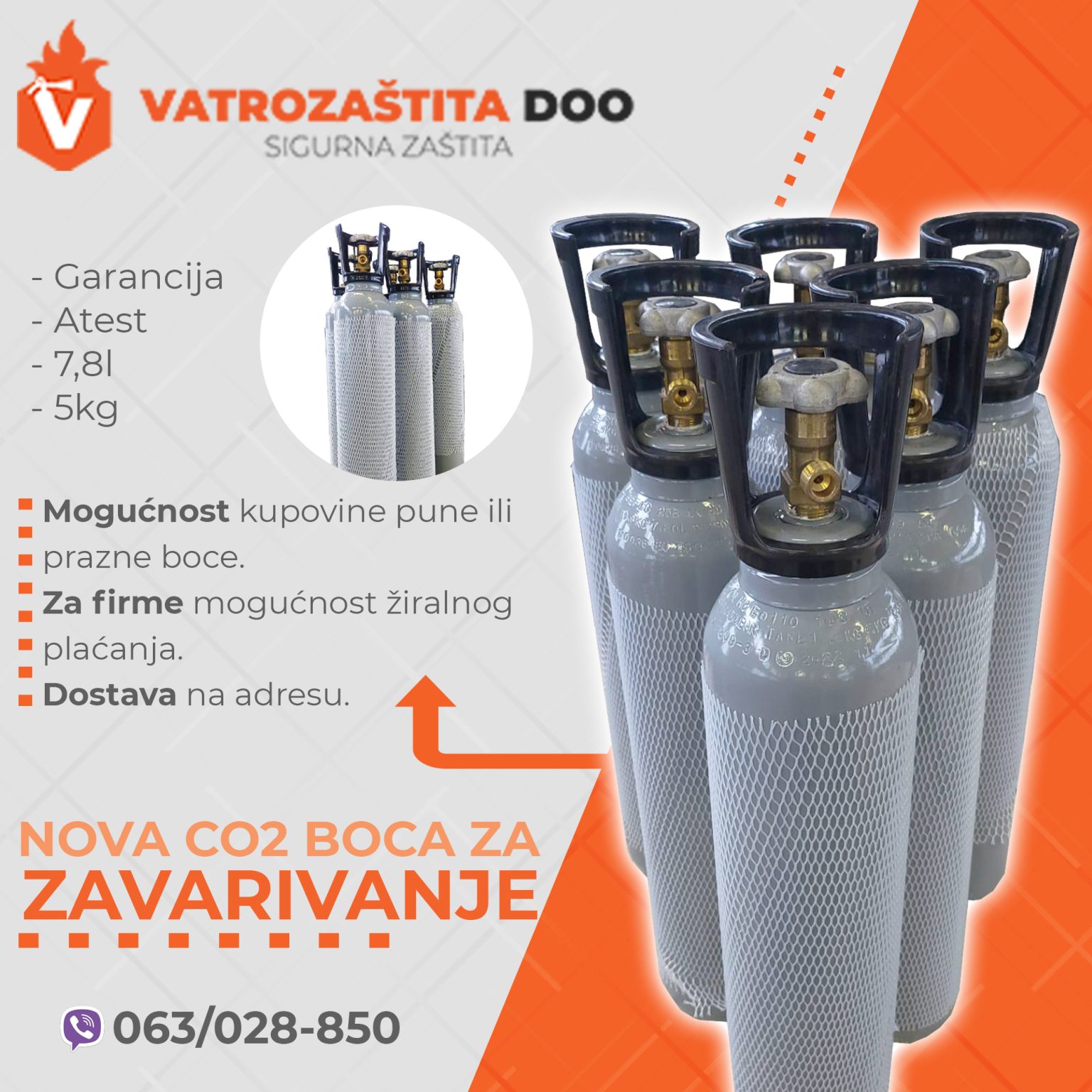 Boca za CO2 – 10kg – Vatrozastita